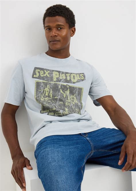 Sex Pistols Blue Washed T Shirt Matalan