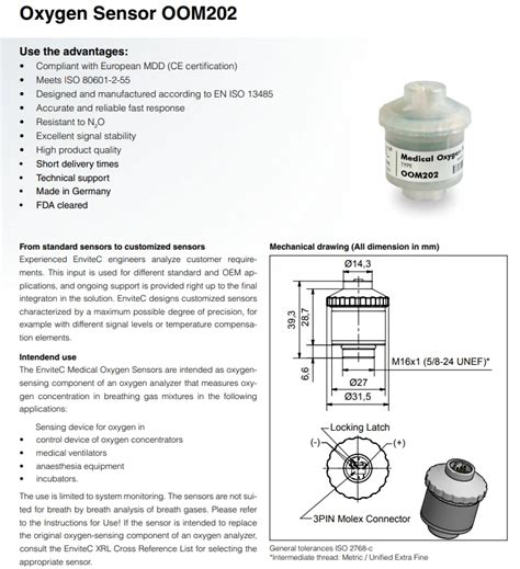 Envitec Medical Oxygen Sensor O2 Cell Precision And Reliability