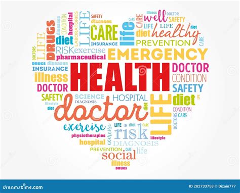 Concepto De Salud De La Salud De La Palabra Nube Fitness Stock De