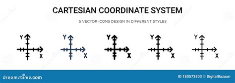 Cartesian Coordinate System Icon In Filled Thin Line Outline And Stroke Style Vector