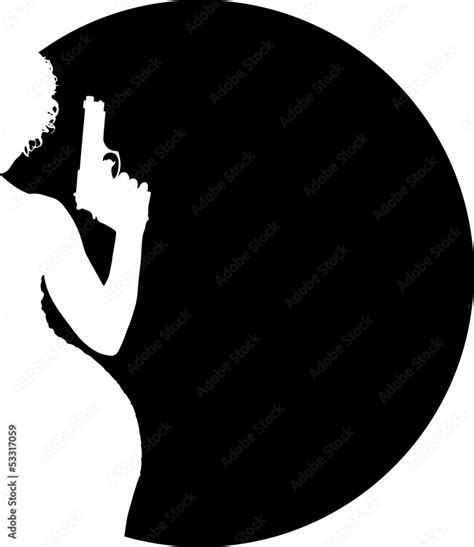 Sexy Woman Logo Gun Stock Vector Adobe Stock