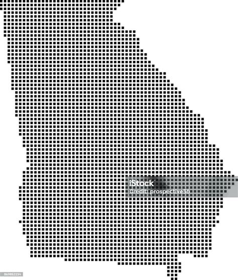 Các Chấm Bản Đồ Georgia Rất Chi Tiết Phác Thảo Vector Bản Đồ Bang