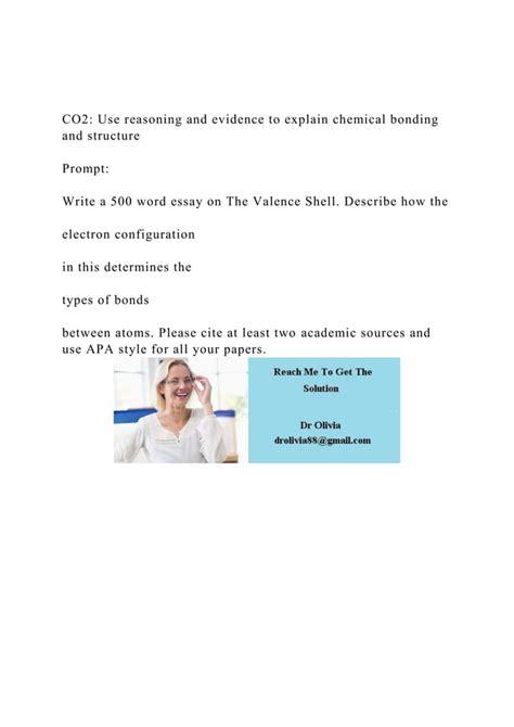 Co Use Reasoning And Evidence To Explain Chemical Bonding And Docx