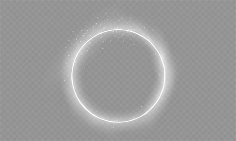 Hd White Circle Glowing Neon Frame Border Png Border Circle Original
