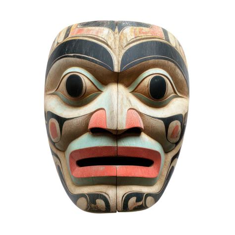 African Mask Isolated On White Created With Generative Ai Traditional