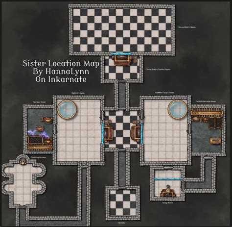 Sister Location Map I Used Inkarnate For It But Its Pretty Accurate To The Layout In The Game