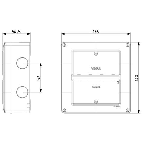 Vimar Enclosure And Mounting Box 4 Module Ip40 Grey Vm13045