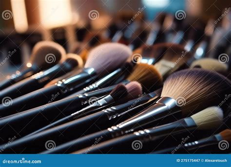 Makeup Brushes Closeupneural Network Ai Generated Stock Illustration