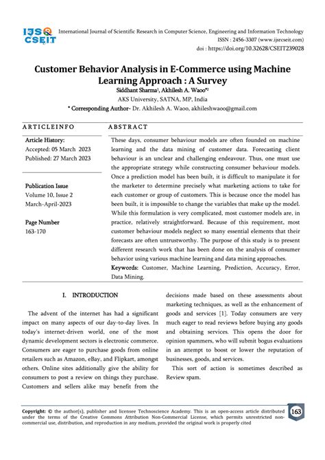 Pdf Customer Behavior Analysis In E Commerce Using Machine Learning