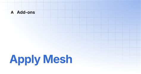 Apply Mesh Add Ons