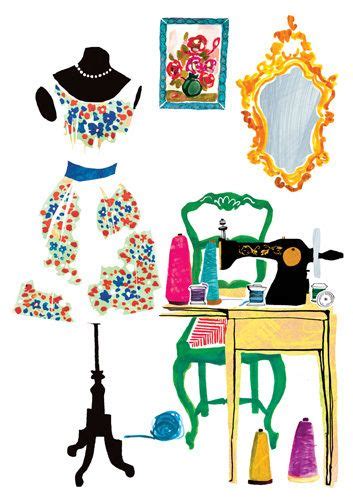 Dressmaker By Louise Cunningham Art Print From King And Mcgaw Sewing