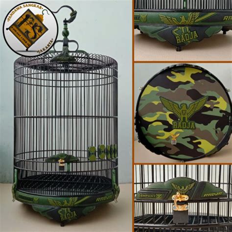 Jual SANGKAR KANDANG MURAI RADJA PVC D CARBON ARMY Shopee Indonesia