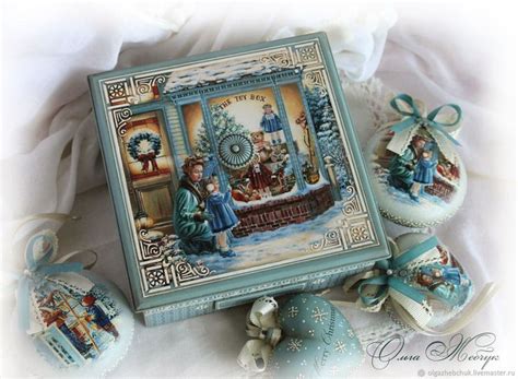 Набор ёлочных игрушек в шкатулке Счастливого Рождества в интернет магазине на Ярмарке Мастеров