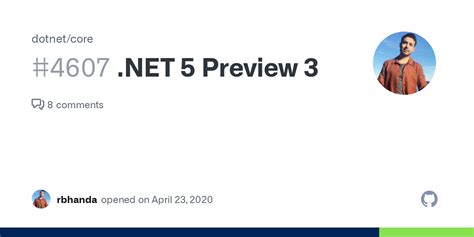 Net 5 Preview 3 · Issue 4607 · Dotnetcore · Github