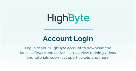 Account Login HighByte Intelligence Hub