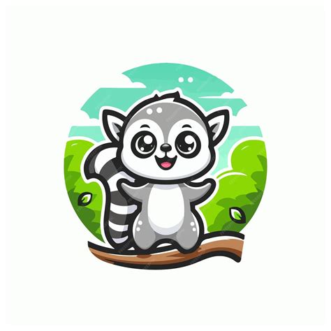 Premium Vector Cute Lemur Vector Cartoon Illustration