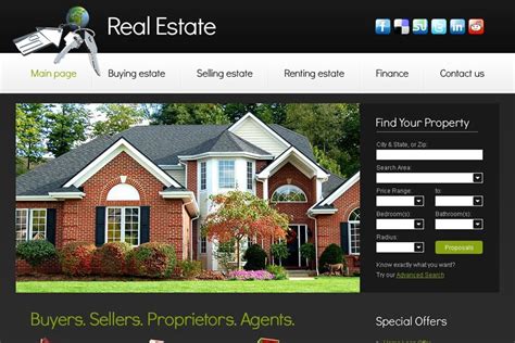 Free Website Template With Slideshow For Real Estate Project ⭐monsterspost