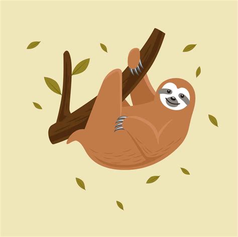 Sloth Vector Illustration 210779 Vector Art At Vecteezy