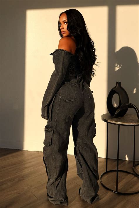 Ultimate Denim Off Shoulder Jumpsuit Edge