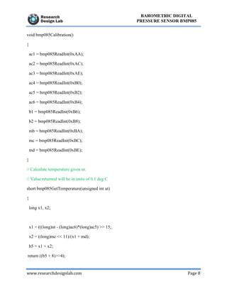 Barometric Digital Pressure Sensor BMP PDF