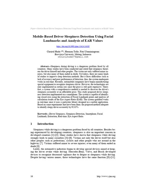 Mobile Based Driver Sleepiness Detection Using Facial 5deympj4g2 Pdf