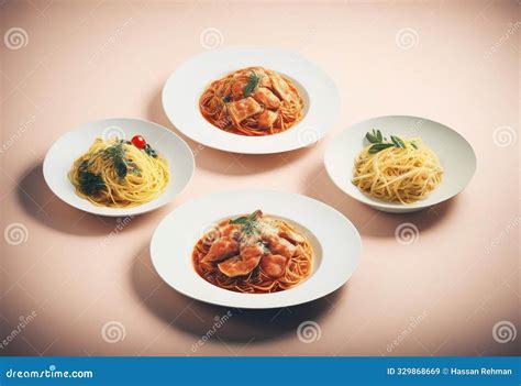Italian Meals On Plates Mediterranean Dishes Royalty Free Stock Image