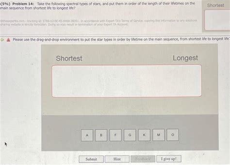Solved 5 Problem 14 Take The Following Spectral Types Of