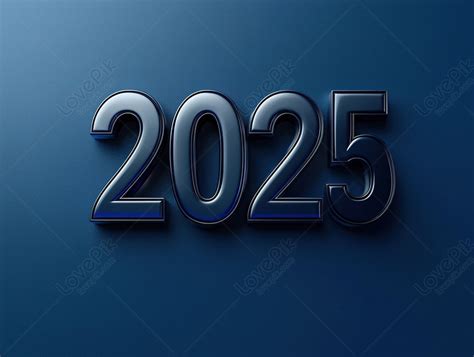 진한 파란색 3d 2025 글꼴 배경 Png 일러스트 무료 다운로드 Lovepik