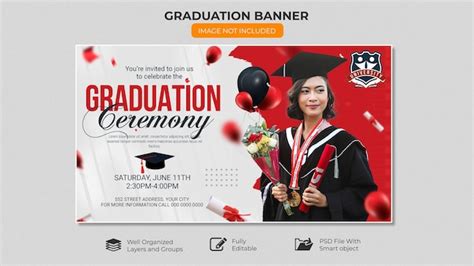 Se Muestra Una Pancarta Para La Ceremonia De Graduación Archivo Psd