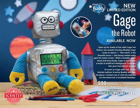 Shop Scentsy Online ~ New Gage The Robot Buddy