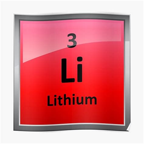 Lithium Element Tile Periodic Table Poster By Sciencenotes Redbubble