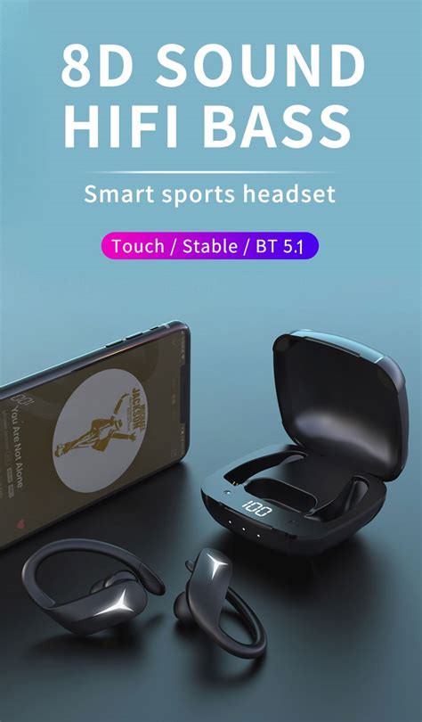 Badu Bg Безжични Bluetooth слушалки Спортни водоустойчиви Tws Bluetooth 5 1 слушалки Hifi стерео