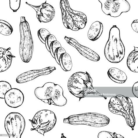 손으로 그린 잉크 벡터 호박 조롱박 스쿼시 전체 및 조각 추수감사절 수확 농사를 위한 스케치 일러스트레이션 아트 원활한 패턴 레스토랑 메뉴 인쇄 카페 웹사이트 초대장 디자인