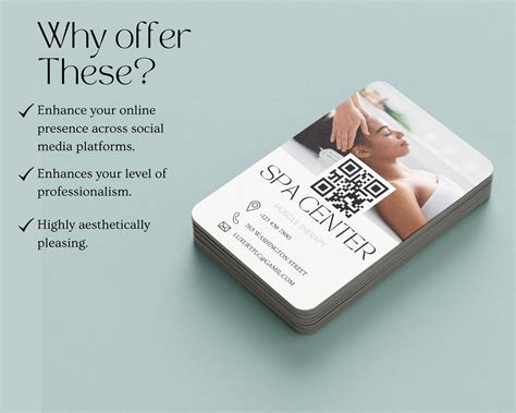 Massage Therapy Business Card Template Qr Code Referral Card For Spa