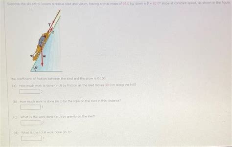 Solved The Coefficient Of Friction Between The Sled And The Chegg