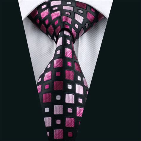 Dh 462 Mens Tie Purple Geometric Necktie Silk Jacquard Ties For Men