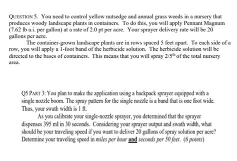 Solved Question 5 ﻿you Need To Control Yellow Nutsedge And