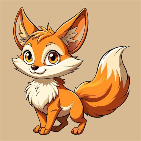 Colorful Fennec Fox Cartoon Vector Concept Premium Ai Generated Image