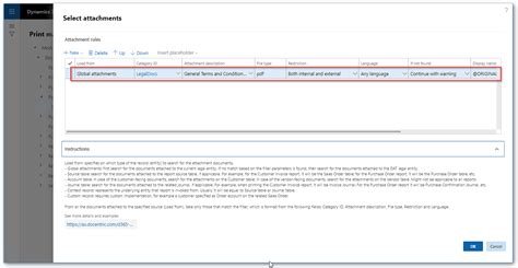 email purchase order with terms and conditions in d365fo