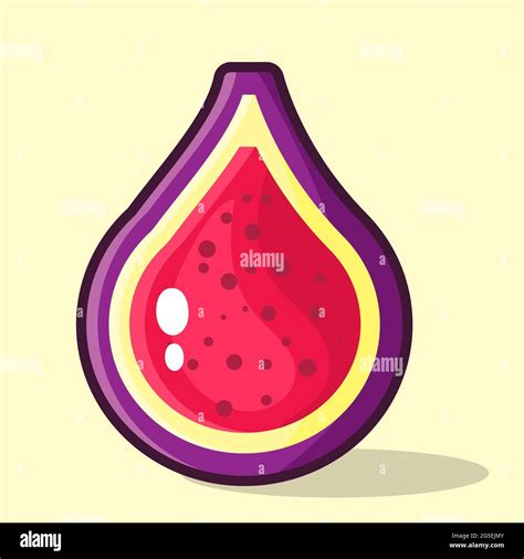 Fig Fruit Slice Vector Illustration In Flat Style Stock Vector Image