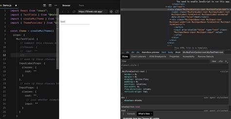 Theme Global Props Nested Classes Not Overwritten · Issue 20640 · Mui