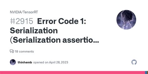 Error Code 1 Serialization Serialization Assertion Plan Header