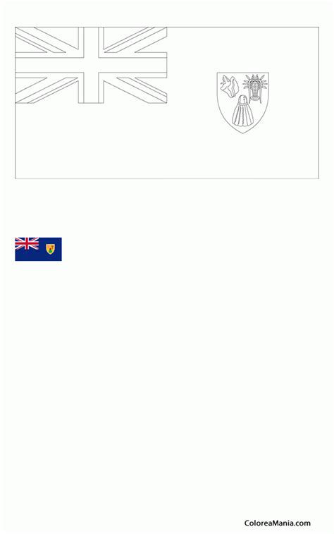 Colorear Islas Turcas Y Caicos Banderas De Paises Dibujo Para