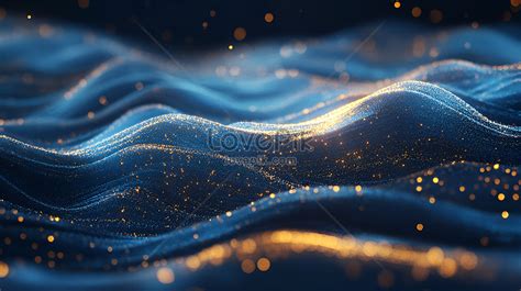 블루 웨이브 골든 반짝이 입자