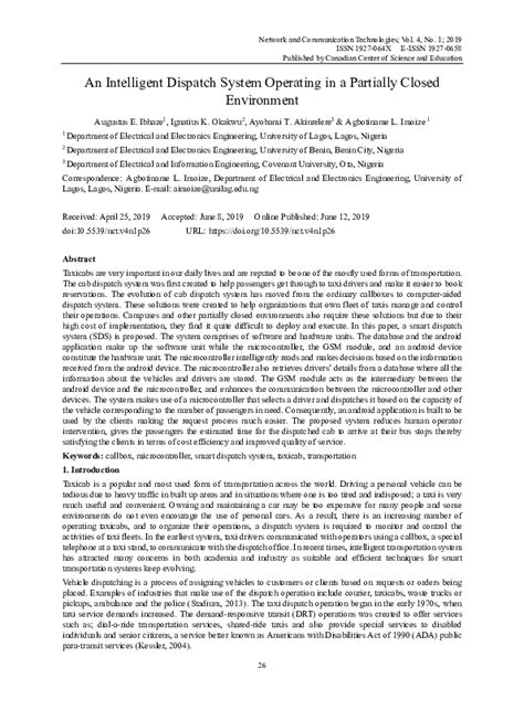 Pdf An Intelligent Dispatch System Operating In A Partially Closed Environment