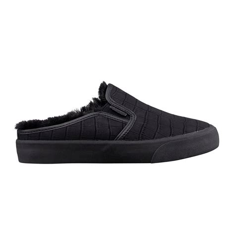Lugz Clipper Mule Lx Fleece Womens Black Canvas Lifestyle Sneakers Sho