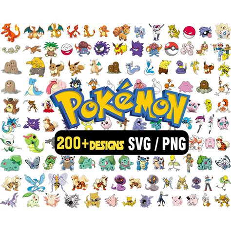 Pokemon Svg Pokemon Bundle Svg Pokemon Bunde Clipart Pokemon Cutting