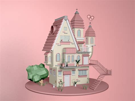 楼房3d建模 别墅3d建模【c4d建模练习】homleeeee 站酷zcool