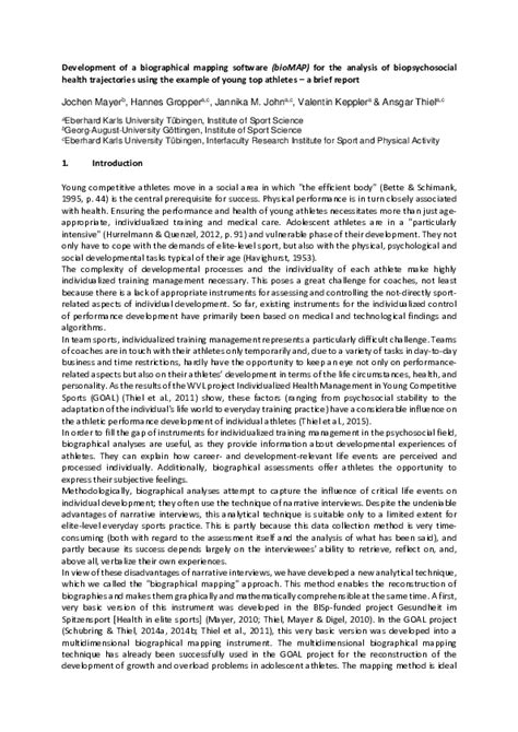 Pdf Development Of A Biographical Mapping Software Biomap For The