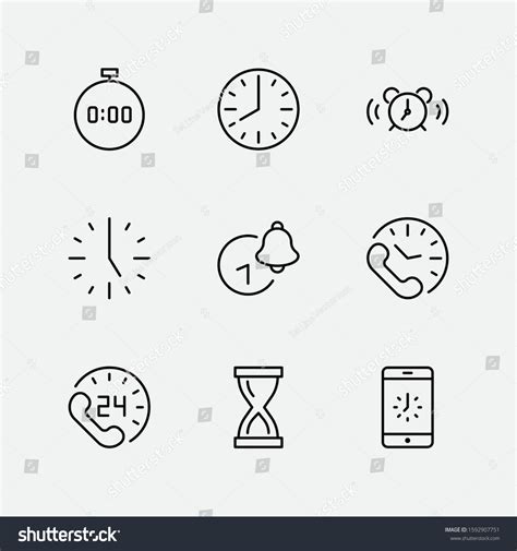 Set Time Vector Line Icons Contains Stock Vector Royalty Free 1592907751 Shutterstock